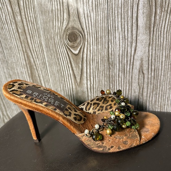 Bridget Shuster | Shoes | Calf Hair Beaded Open Toe Heels Sz 8 | Poshmark